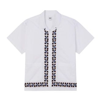 Obey Kurz&auml;rmliges Hemd mit kubanischem Kragen - - Shirts - Herren - Wei&szlig; - S