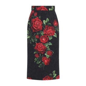 Dolce & Gabbana Femme, Jupes, Noir, Taille: 36 FR Jupe Midi