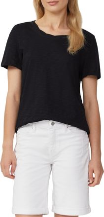 s.Oliver T-Shirt mit Flammgarnstruktur und Ausschnitt-Detail