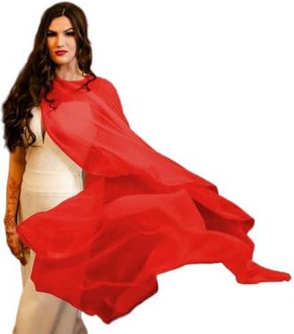 Generic NYSBH Cape de mariage douce et l&eacute;g&egrave;re en mousseline de soie pour femme, Rouge (n&deg;1), Taille unique