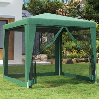 vidaXL Vidaxl - Tente de f&ecirc;te avec 4 parois lat&eacute;rales en maille Vert 2.5x2.5 m