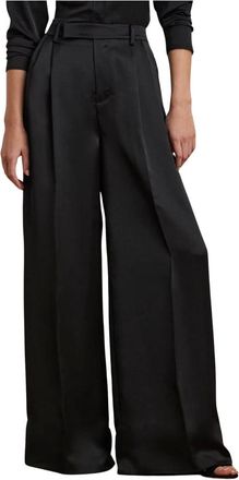 Ralph Lauren Pantalon large &agrave; plis - Femme - Pantalons - Noir - Taille: 34 FR