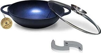 Laguiole Wok, 32 cm, Schwarz, Antihaftbeschichtung, Blau, Diamond-Induktion