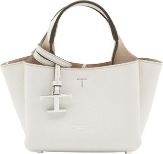 Tod's Tods Hobo Bags - Structured Handbag With Silver-Tone Charm - Gr. unisize - in Wei&szlig; - f&uuml;r Damen