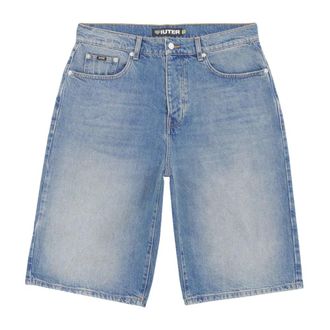 Iuter Weite Bein Denim Shorts - Mittelblau - - Shorts - Herren - Blau - W45
