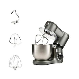 G3Ferrari G20149 Robot P&acirc;tissier Pastaio, 1800 W (max), Bol 7 L, 6 Vitesses, Cuve INOX, Accessoires inclus, Crochet unique, Gris Anthracite