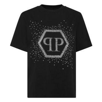 Philipp Plein T-Shirt Fit Hexagon - - Tops - Damen - Schwarzk - XS