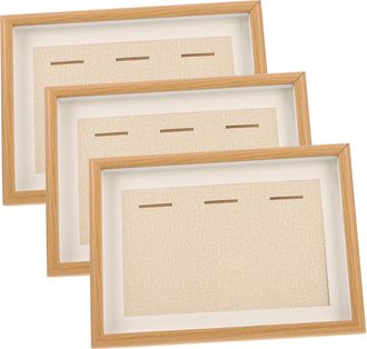 SOLUSTRE 3stücke Medaillen Displayschrank Medaillenrahmen Zur Aufbewahrung Für Marathon-Sportler Fotorahmen Aus Holz Für Präsentation Von Medaillen Und Fotos