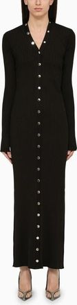 The Attico Black viscose long cardigan