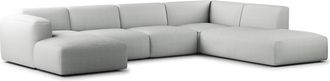 Studio Copenhagen home24 Wohnlandschaft Grau Cordstoff Snor 325 x 71 x 235cm Longchair davorstehend links / Ottomane rechts Modern