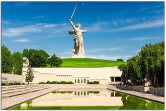 Wallario Outdoor-Poster f&uuml;r Garten oder Balkon Monument der Entschlossenheit, Motivbanner Gr&ouml;&szlig;e: ca. 60 x 90 cm, Outdoor-Bild