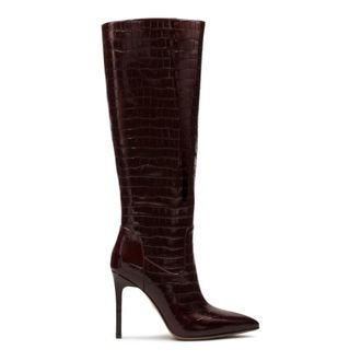 Kazar Dunkelrote gepr&auml;gte Lederstiefel - - Shoes - Damen - Braun - 38 EU