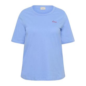 Kaffe Curve T-shirt KCesma - Femme - Tops - Bleu - Taille: 44 FR