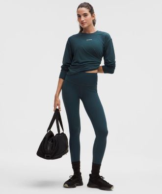 lululemon Wunder Train Leggings mit hohem Bund und Taschen f&uuml;r Frauen - 63,5 cm - Gr&ouml;&szlig;e 10 in Indochine Blue