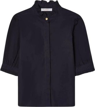 Busnel Femme, Blouses et Chemises, Bleu, Taille: 46 FR Mica Short Sleeved Blouse