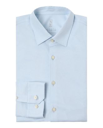 DeSoto Unifarbenes Jersey-Hemd mit Kentkragen, Slim in