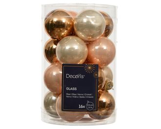 Kaemingk Weihnachtskugeln Glas 3,5cm 16 St&uuml;ck - gl&auml;nzend - Kleine Christbaumkugeln Weihnachtsbaumkugeln f&uuml;r Weihnachten - Christbaumschmuck & Weihnachtsbaumsch