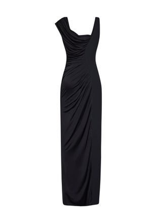 Versace Womens Dress, Draped Liquid Jersey, Black Viscose