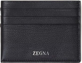 Ermenegildo Zegna Homme, Accessoires, Noir, Taille: ONE Size Porte-cartes &agrave; six compartiments en cuir Second Skin