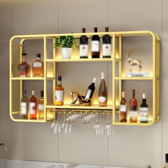 Generic Flaschenhalter: Wandregal f&uuml;r Weinausstellung mit LED-Licht, Wandregal f&uuml;r Weinausstellung, Weinregal mit gro&szlig;er Kapazit&auml;t f&uuml;r Wohnzimmer, Bar, Restau