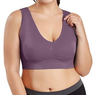 Generic Soutien-gorge Plus Soutien-gorge Taille Ultra Mince Full Cup Tops Grande Couleur Sport Femme Soutien-gorge Chemisier Femme, marron, XXL