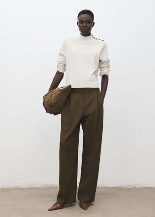 Mango Pull col chemin&eacute;e &agrave; boutons &eacute;cru - Femme - XXL - MANGO