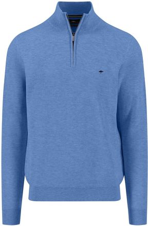 Fynch-Hatton Troyer aus Baumwolle mit Strukturstrick Crystal Blue/XXL