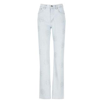 Rotate Rotate Birger Christensen, Femme, Jeans, Bleu, Taille: W26 Jean en coton bleu clair avec d&eacute;tails en strass