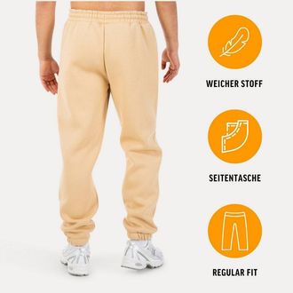 Smilodox Jogginghose Striver, Trainingshose Regular Fit mit elastischem Bund, Sport Seitentaschen B&uuml;ndchen Smilodox Patch Stickerei Gym Freizeit