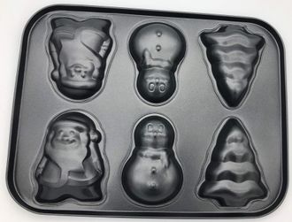HAM Weihnachts Backformen- Backblech Tannenbaum, Weihnachtsmann, Schneemann Form