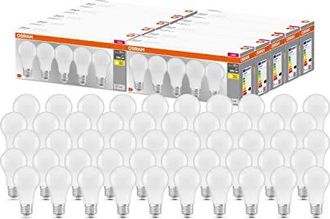 Osram LED Base Classic A Lampe, culot : E27, blanc chaud, 2700 K, 8,50 W, remplacement dune ampoule à incandescence de 60 W, mat, 10 x 5-Pack