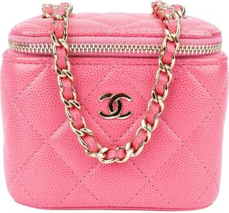 Chanel Crossbody Bags - Chanel Quilted Caviar Leather Mini Vanity Crossbod - Gr. unisize - in Gold - für Damen