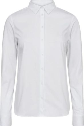 Mos Mosh MOS Mosh, Femme, Blouses et Chemises, Blanc, Taille: 42 FR Chemise Jersey Blanche &Eacute;l&eacute;gante Confortable Coton