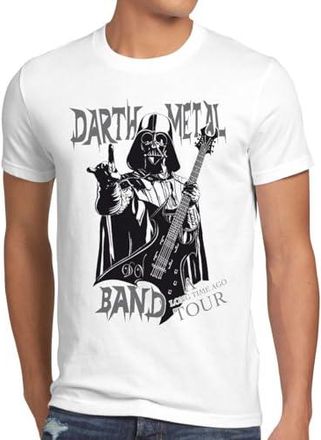 style3 Darth Metal Band T-Shirt Homme, Taille:XL;Couleur:Blanc