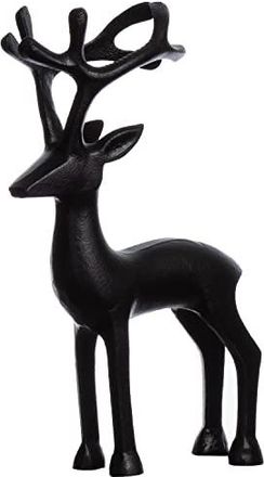 Brandsseller Figurine de D&eacute;coration Renne en Aluminium Cerf Pr&eacute;sentoir D&eacute;coration de No&euml;l - Noir - Hauteur: 15 cm