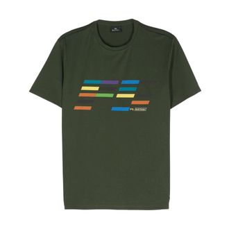 Paul Smith T-shirt Logo Tilt - - Tops - Herren - Gr&uuml;n - XL
