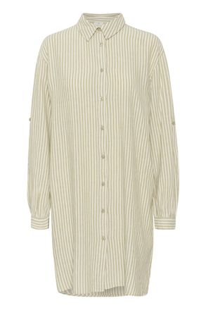 Kaffe Langarm - Hemd Kamilia 44, Chinchilla/Chalk Stripe 44