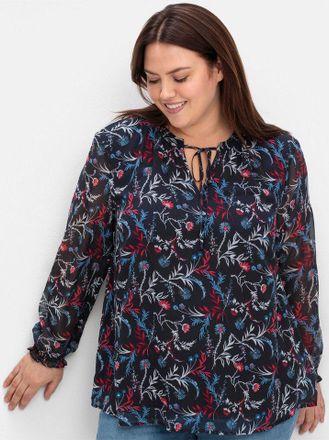 Sheego Klassische Bluse Tunika Langarm