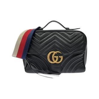 Gucci Sac bandouli&egrave;re en cuir GG Marmont Pre-owned - Femme - Pre-owned - Noir - Taille: ONE Size