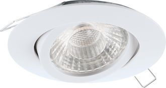 Eglo Einbaustrahler Tedo 1, Spot aus Aluminiumguss in Weiß, Einbauleuchte mit GU10 Fassung, LED Leuchtmittel inklusive, Einbaustrahler flach, schwenkbar, Ø