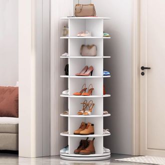 Generic Drehbarer Schuhturm mit 360&deg;-Drehung, 8-St&ouml;ckiges Offenes Schuhregal, Vertikales Schuhregale for Kleine R&auml;ume Wie Eingangsbereich, Wohnzimmer, Schlafz