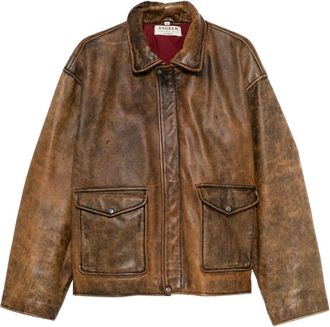 A.N.G.E.L.O. Vintage Cult blazer ajusté en cuir - Marron