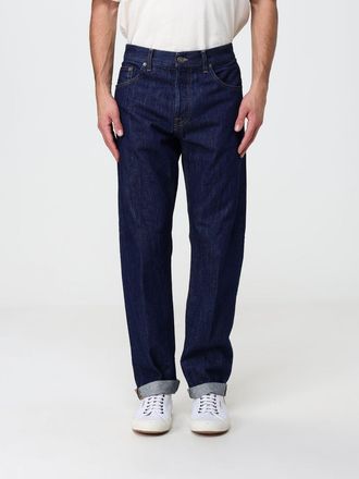 Dondup Jean droit en denim de coton &agrave; taille mi-haute