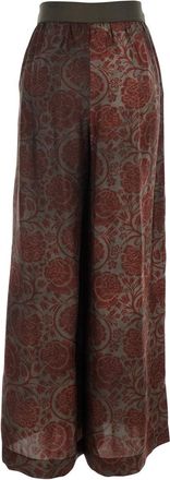 Uma Wang Womens Pants Pansy Red Cupro-Blend Viscose Trousers