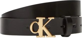 Calvin Klein Femme, Accessoires, Noir, Taille: 85 CM Monogram Plaque Buckle 25Mm