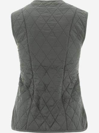 Barbour Womens Reversible Quilted Betty Vest Olive Green Polyamide Waistcoats & Gilets