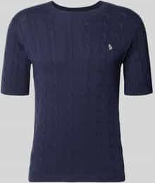 Review Slim Fit T-Shirt in Strick-Optik