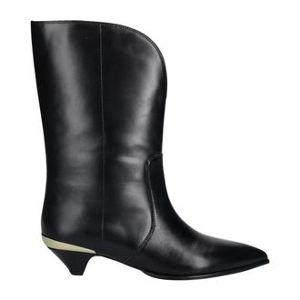 Love Moschino Stiefeletten aus Kalbsleder mit Spitze - - Shoes - Damen - Schwarzk - 36 EU