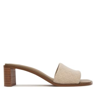 Calvin Klein Pantoletten Calvin Klein Block Heel Sandal Aop HW0HW03016 Beige