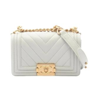 Chanel Pre-owned Boy Grained Calf Small Shoulder Bag - Femme - Pre-owned - Bleu - Taille: ONE Size